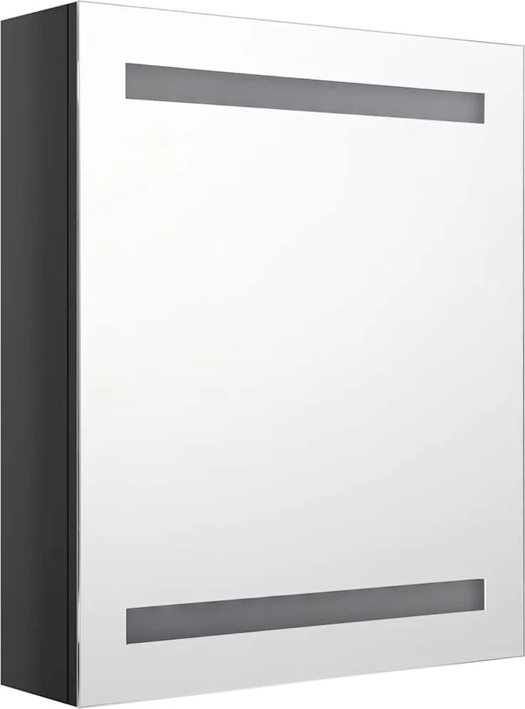 LED koupelnová skříňka se zrcadlem zářivě černá 50 x 14 x 60 cm 326481