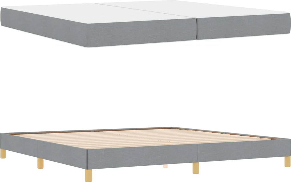 Postel s boxspringem s matrací Světle šedá 200 x 200 cm textil 3398591