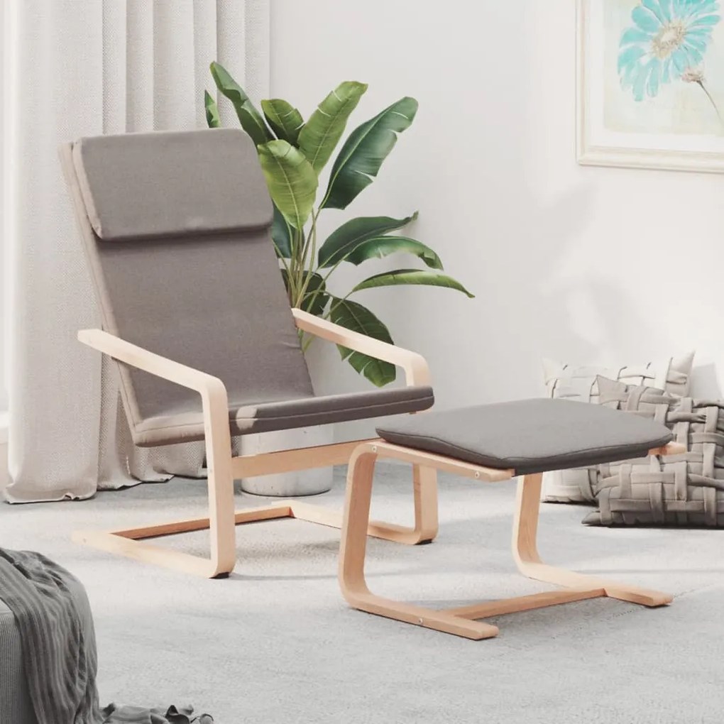 Relaxační křeslo s podnožkou taupe textil 3154418