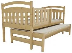 Vomaks Dětská postel s výsuvnou přistýlkou DPV 008 90 x 200 cm netransparentní barva šedá bez úložných prostor