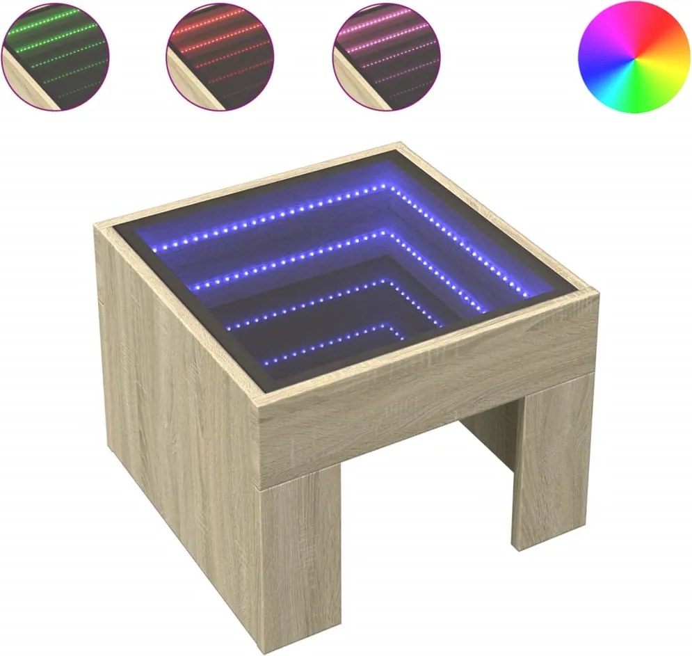 Noční stolek s Infinity LED dub sonoma 40 x 40 x 30 cm 3284072