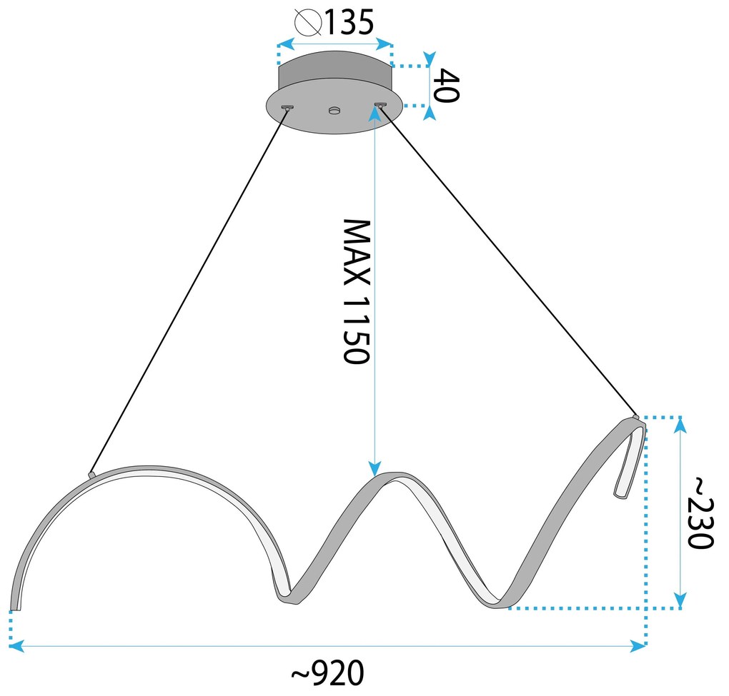 Toolight Závěsné LED osvětlení E37 LHJ025-CP chrom