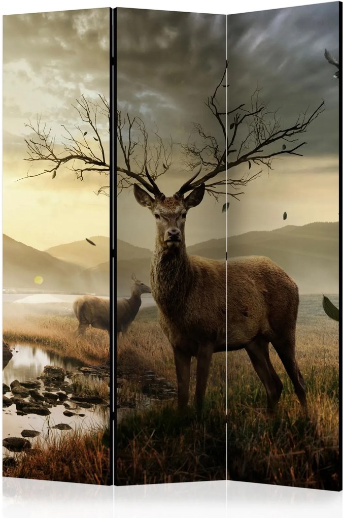 Paraván - Deers by mountain stream [Room Dividers] 135x172