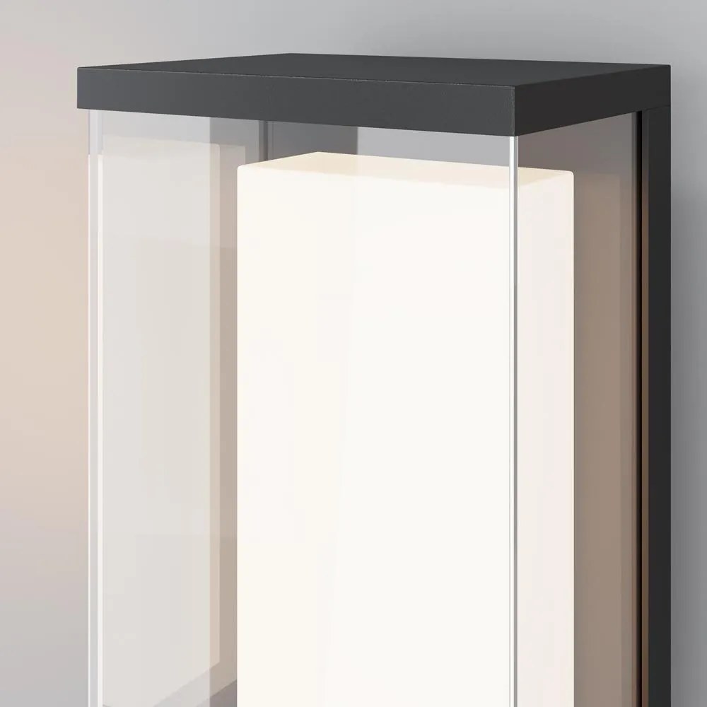 M O021WL-L10B3K Nástěnné svítidlo Baker Street 3000K 10W teplá bílá 420lm černý hliník IP65 - MAYTONI