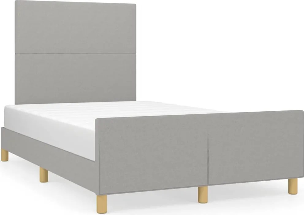 Rám postele bez matrací světle šedá 120x190 cm textil 3270499