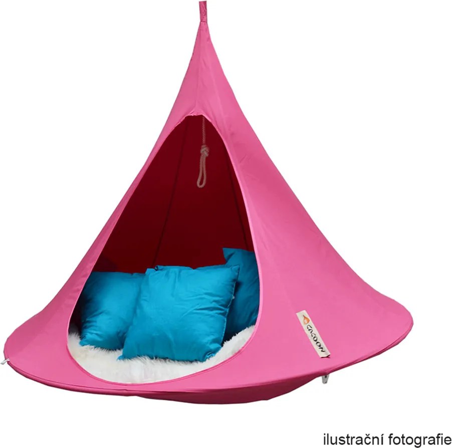 Závěsné houpací křeslo, světle šedá, KLORIN NEW KIDS CACOON HAMMOCK