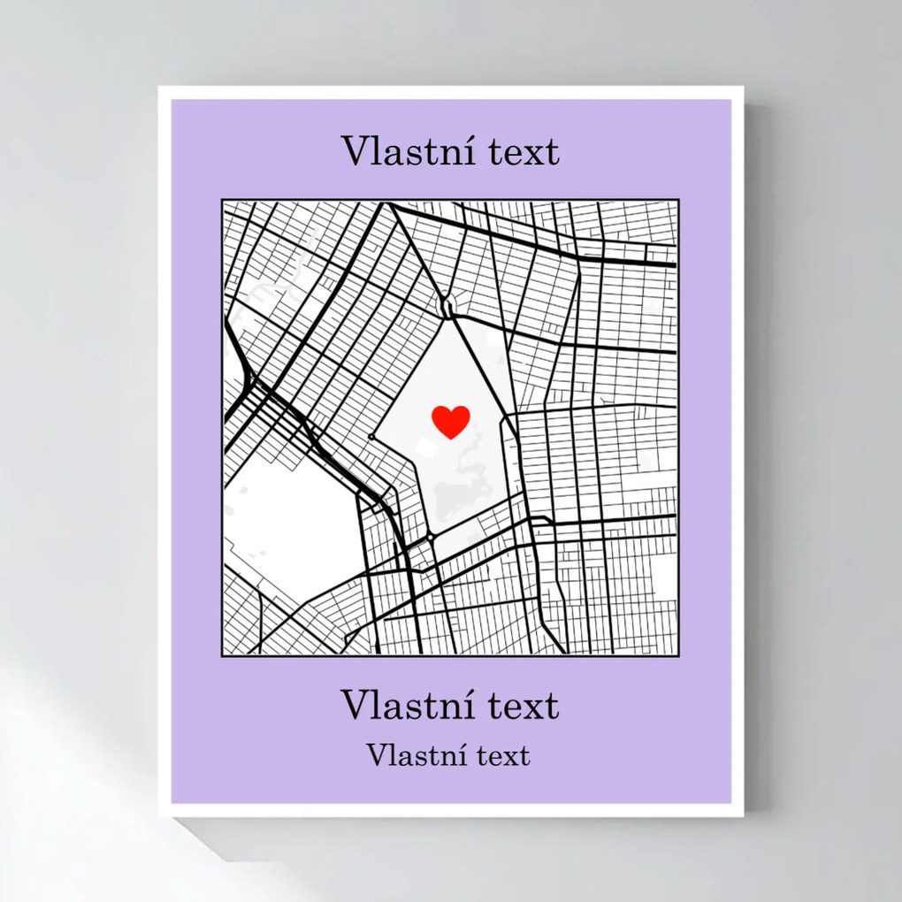 Personalizovaný magický fotoobraz v rámu - 40x50 - mapa