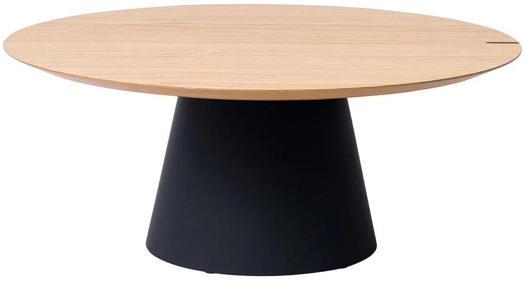OnaDnes -20% Dubový konferenční stolek Marco Barotti 90 cm s matnou černou podnoží