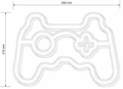 LED Neonová nástěnná dekorace GAME LED/3W/3xAA USB modrá