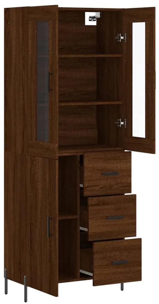 Skříň highboard hnědý dub 69,5 x 34 x 180 cm kompozitní dřevo - Default Title