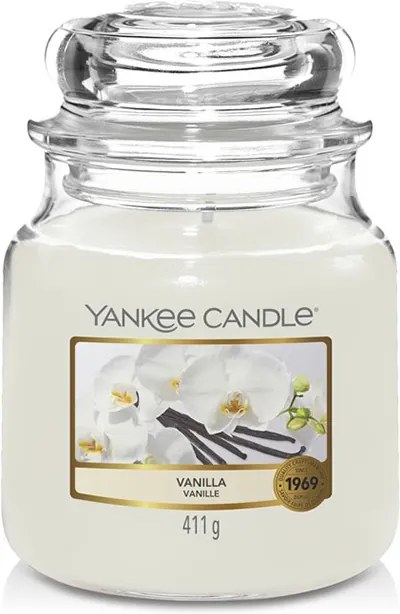 Svíčka Yankee Candle Vanilla střední bílá