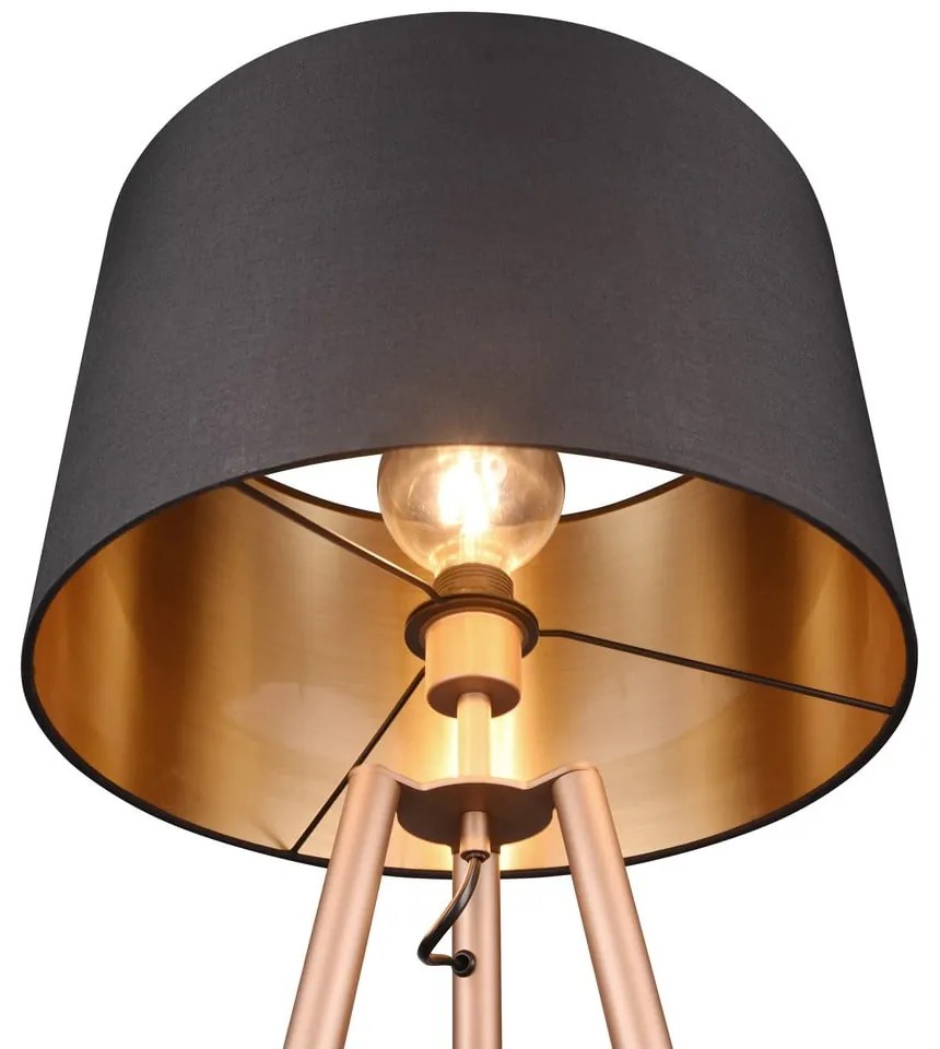 Hnědá stojací lampa s poličkou (výška 152 cm) Colette – Reality