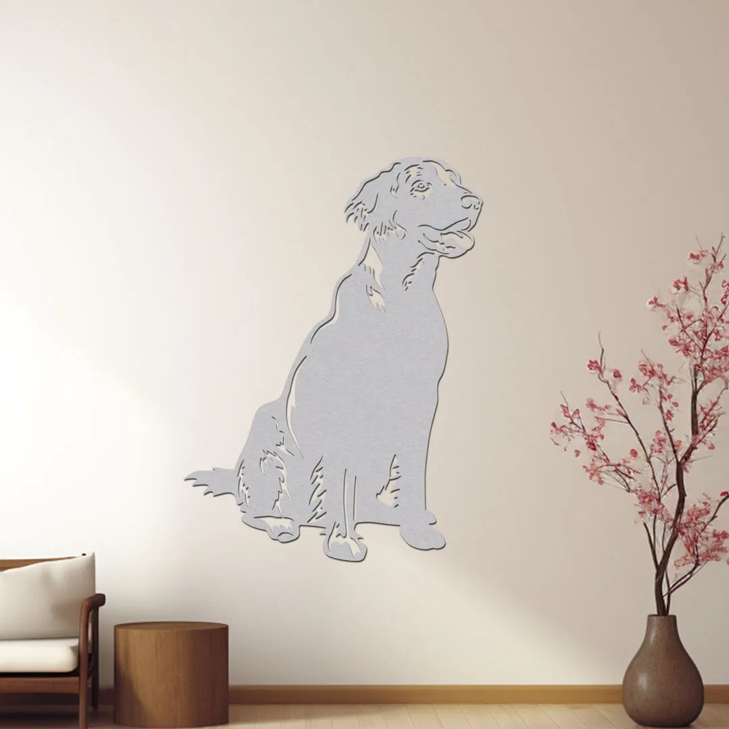 dřevo života Dřevěný obraz psa Flat coated retriever Zvolte rozměr (cm): 30x40, Zvolte barvu dekoru: Černá