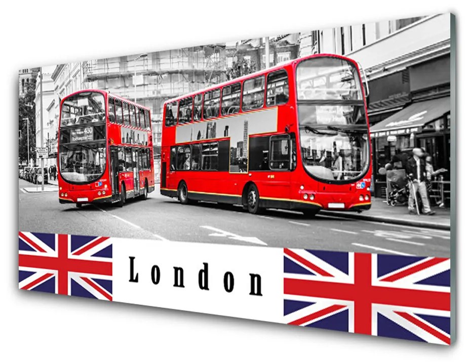 akrylový obraz Londýn Autobus Umění 140x70 cm