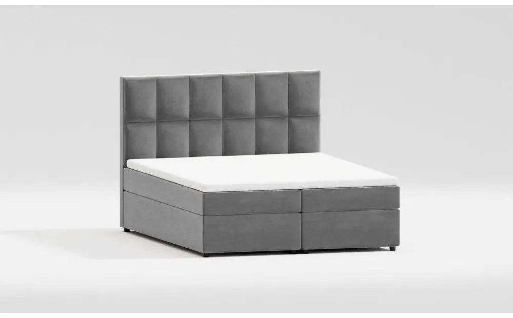 Šedá boxspring postel s úložným prostorem 160x200 cm Flip – Ropez