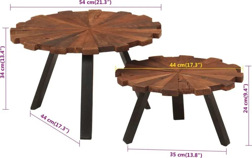 vidaXL Konferenční stolky 2 ks masivní recyklované dřevo a železo [356250]