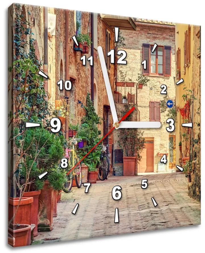 Gario Obraz s hodinami Stará cestička v Toskánsku Rozměry: 60 x 40 cm