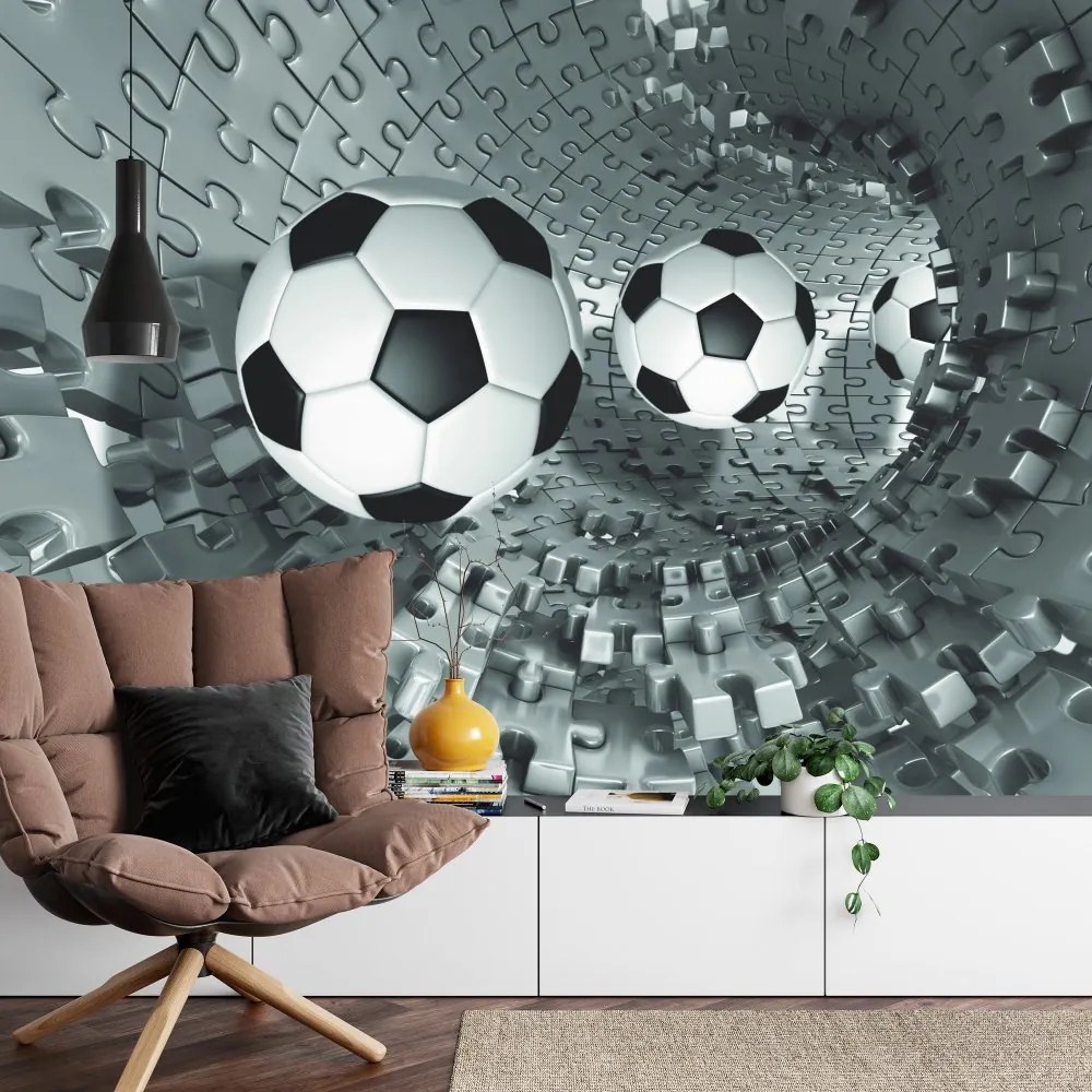 Fototapeta 3D Puzzle Fotbal Strukturální vinyl 208x146