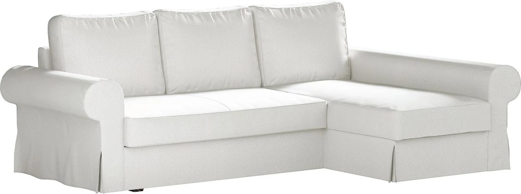 Potah na pohovku IKEA Backabro rozkládací se šezlongem barva krémová látka pletený vzor