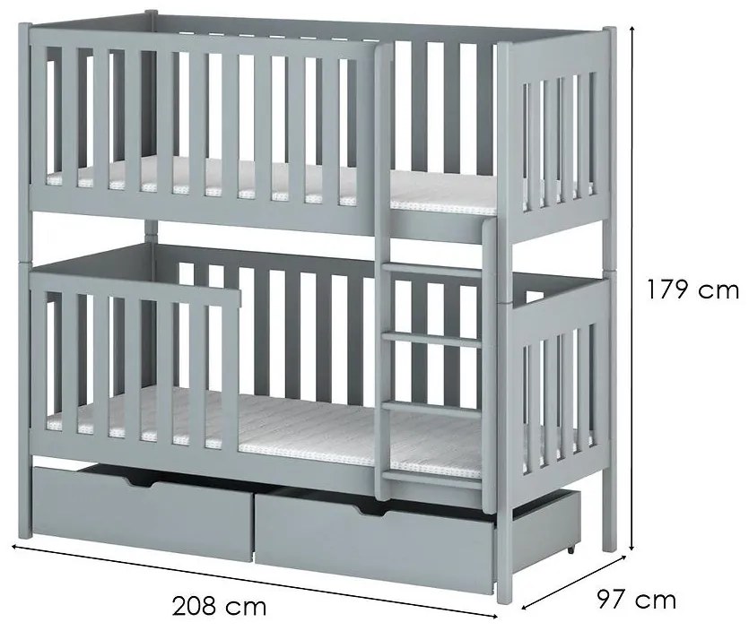 Postel Dawid 90x200 grey