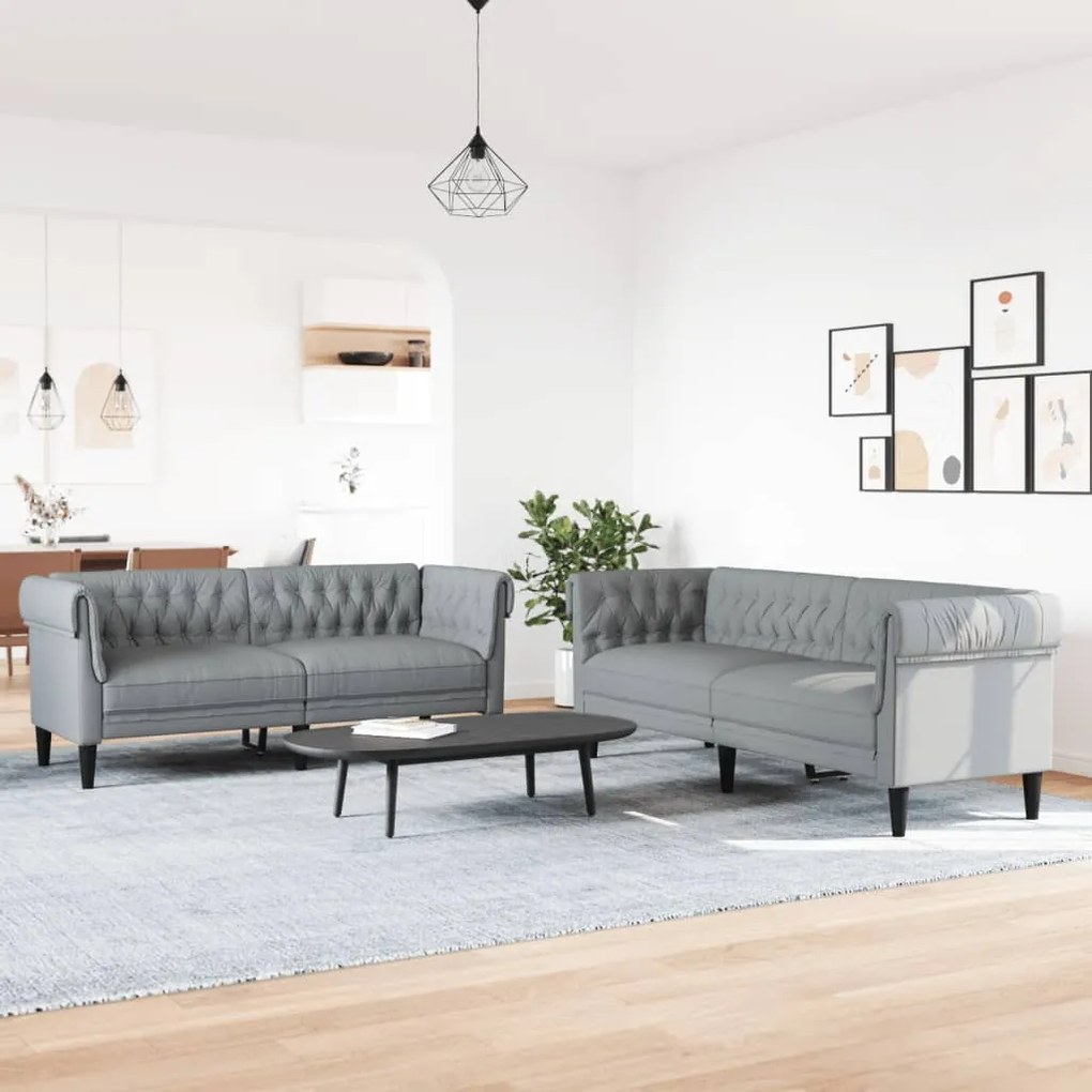 2dílná sedací souprava světle šedá textil 3209200