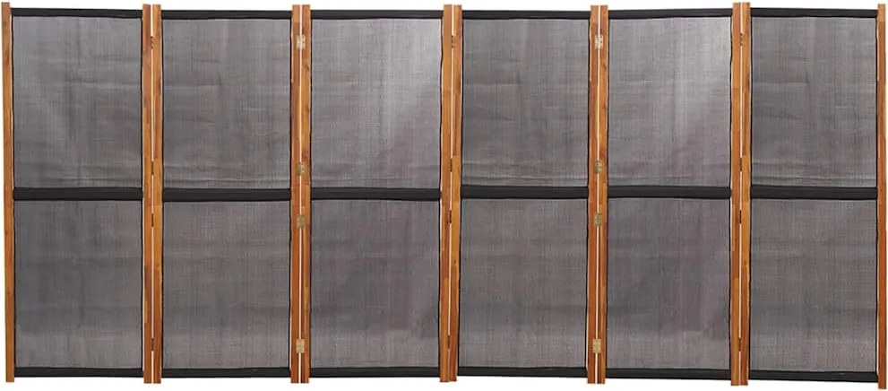 6dílný paraván černý 420 x 180 cm 319182