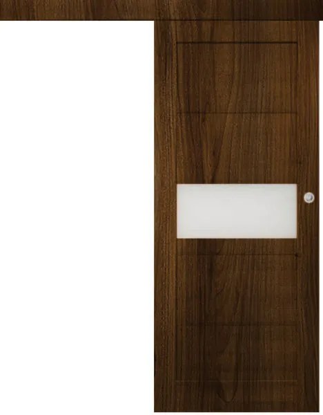 posuvné interiérové dveře na stěnu vasco doors BRAGA model A Průchozí rozměr: 70 x 197 cm, Orientace dveří: Levé dveře, Dekor: Dub riviera