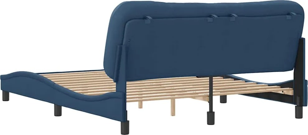 Rám postele bez matrace Hvar modrý 160 x 200 cm textil 3207785