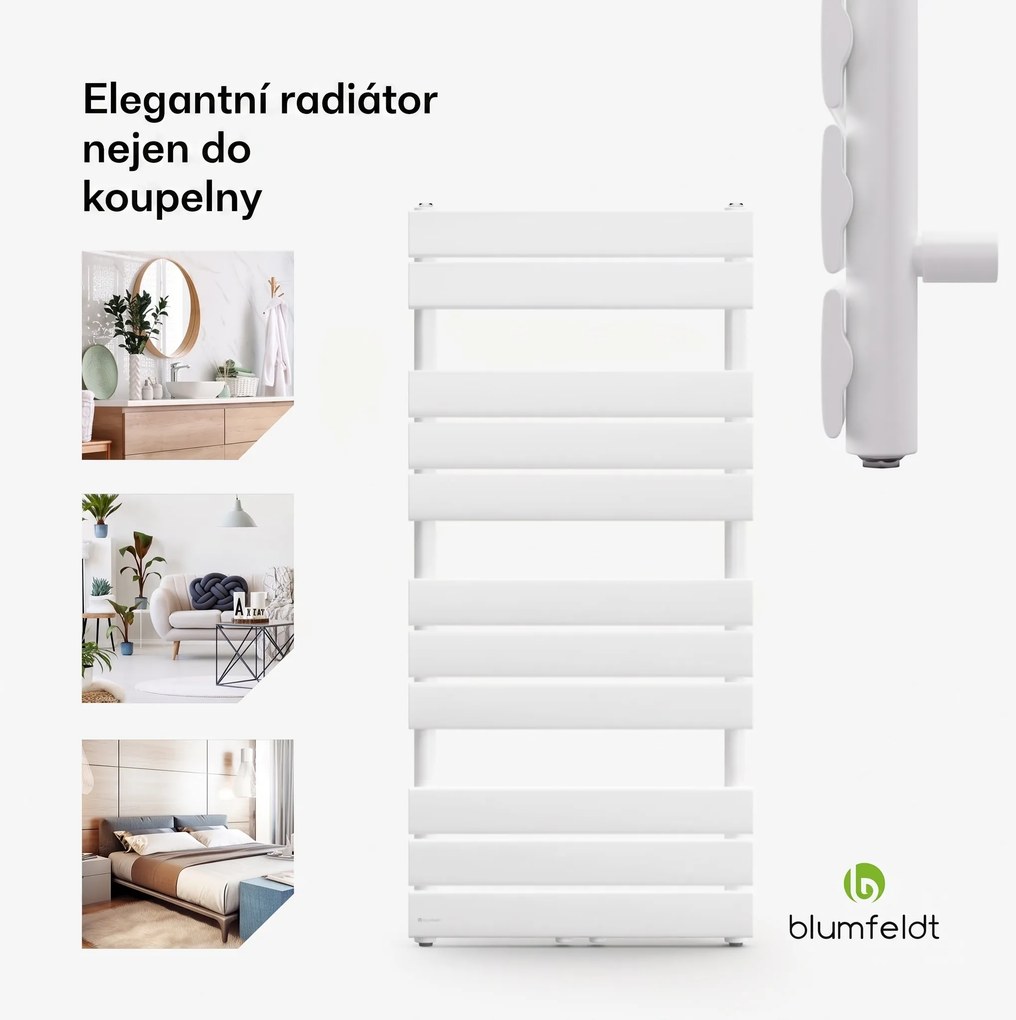 Blumfeldt Fairmont, 50 x 107, radiátor, 509 W, teplá voda, 4 držáky na ručníky, 1/2"