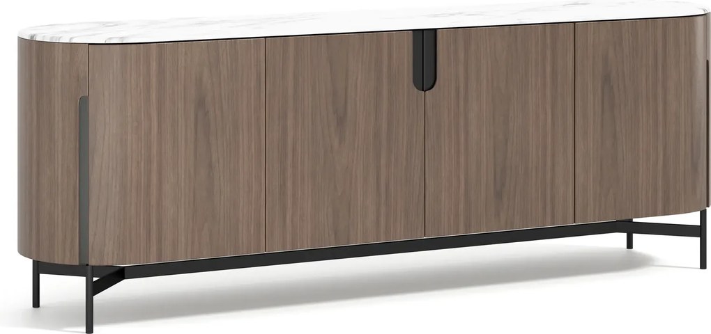 Komoda Silario 220 cm ořech/mramor