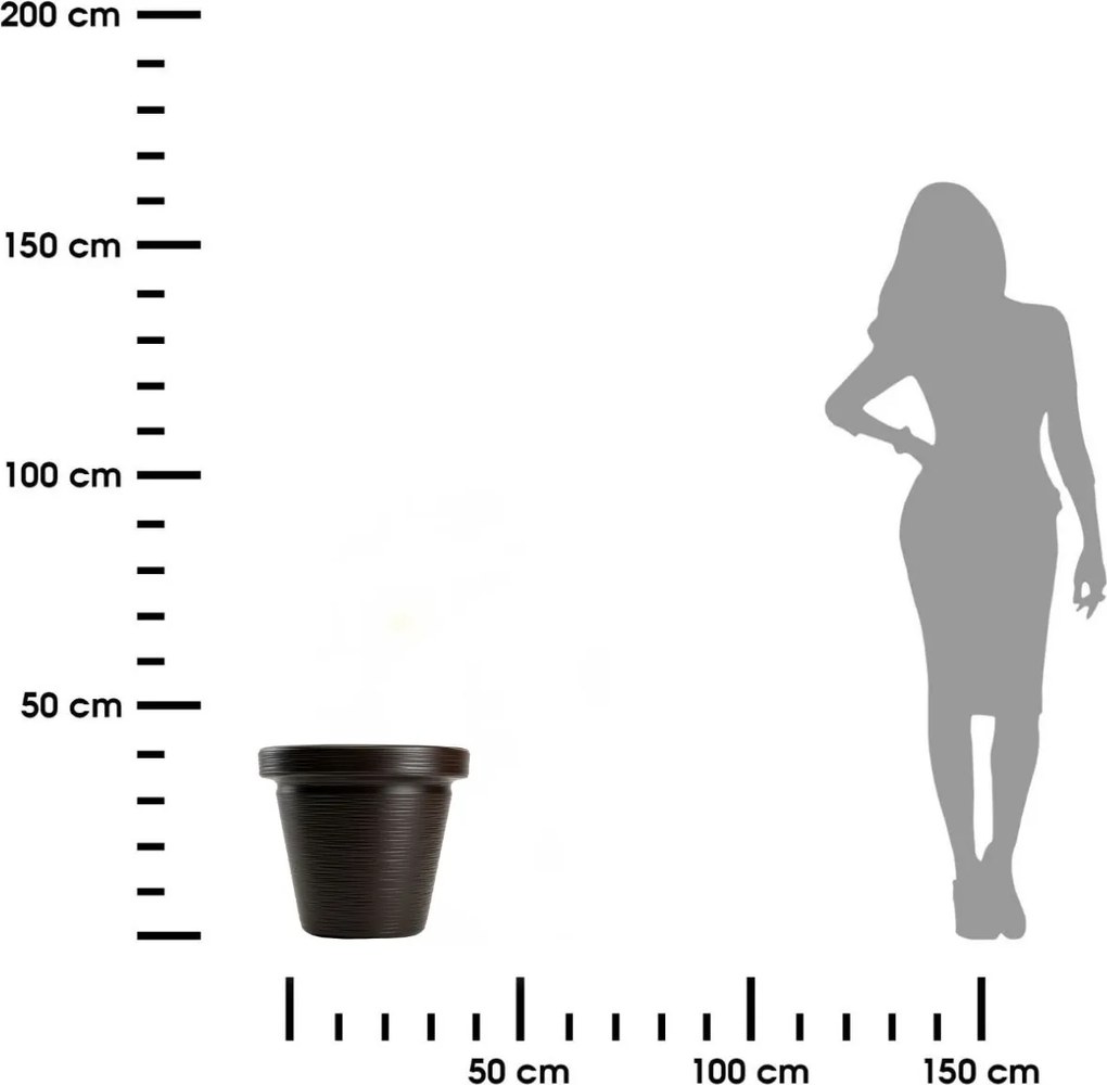 PLASTOVÝ KVĚTINÁČ SRTÍ RIFLO 55X48 CM TMAVOHNĚDÁ