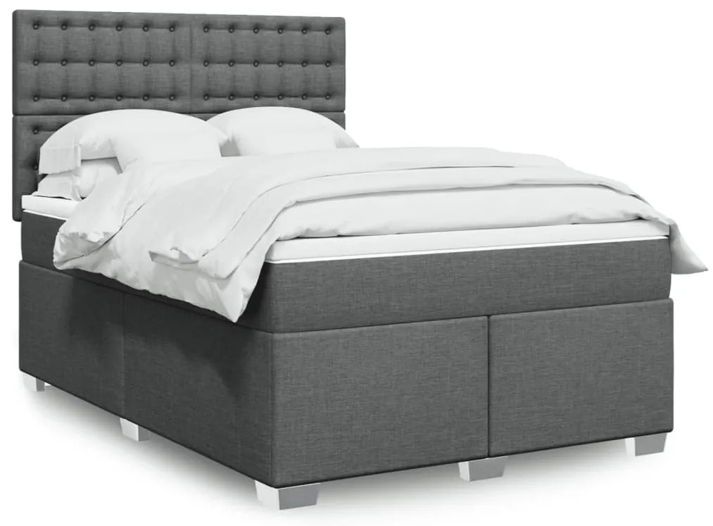 Box spring postel s matrací tmavě šedá 160x200 cm textil 3290554