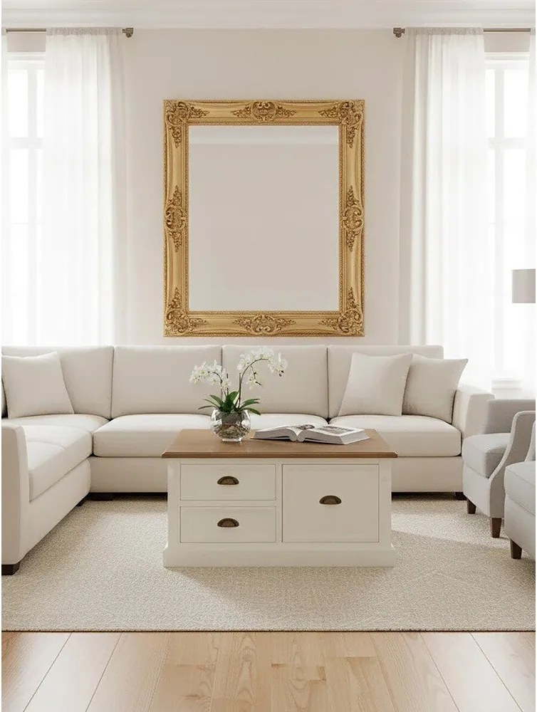 Bílý konferenční stolek v dekoru jedle 90x90 cm Hardwick – Premier Housewares