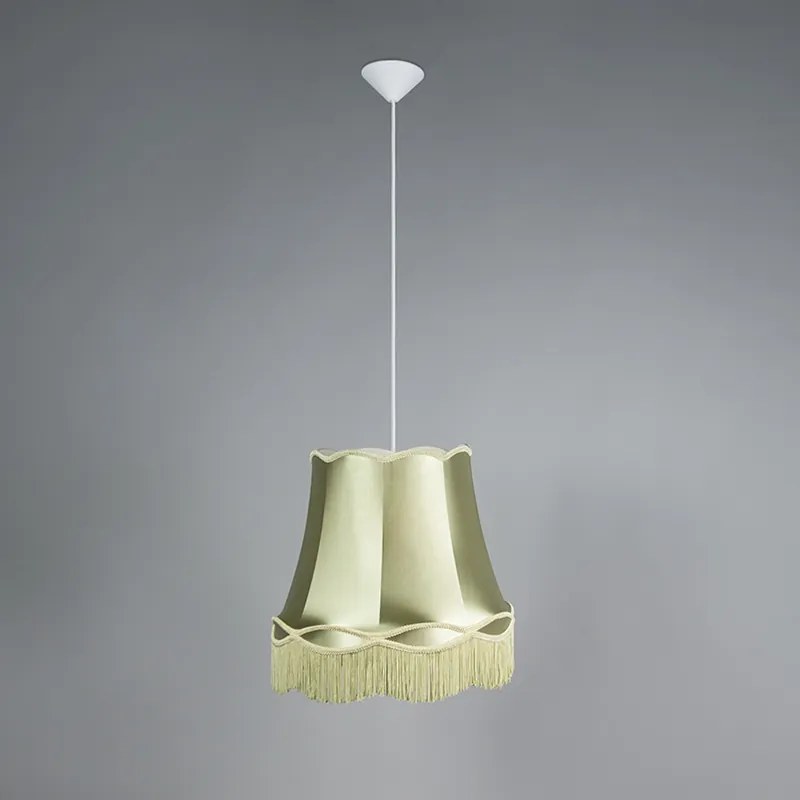 Retro závěsná lampa zelená 45 cm - babička