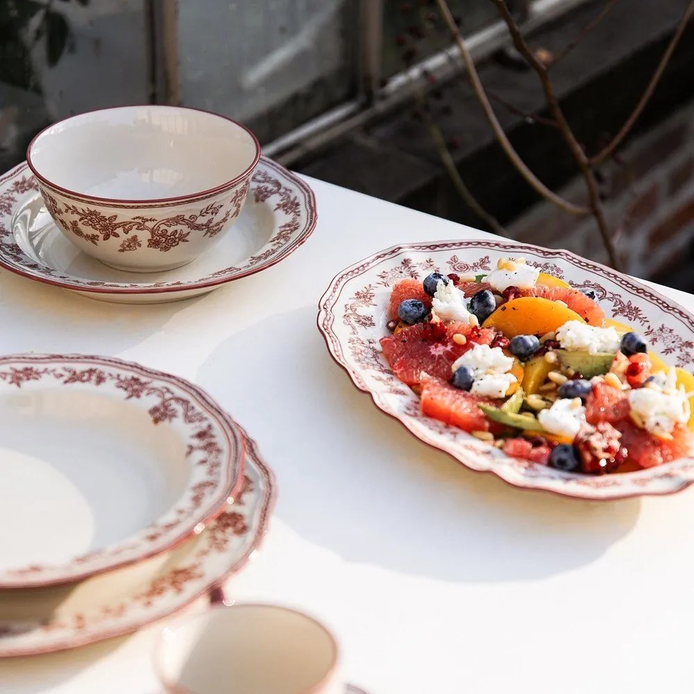 Vínová/slonovinová porcelánová miska Cyril – S|P Collection