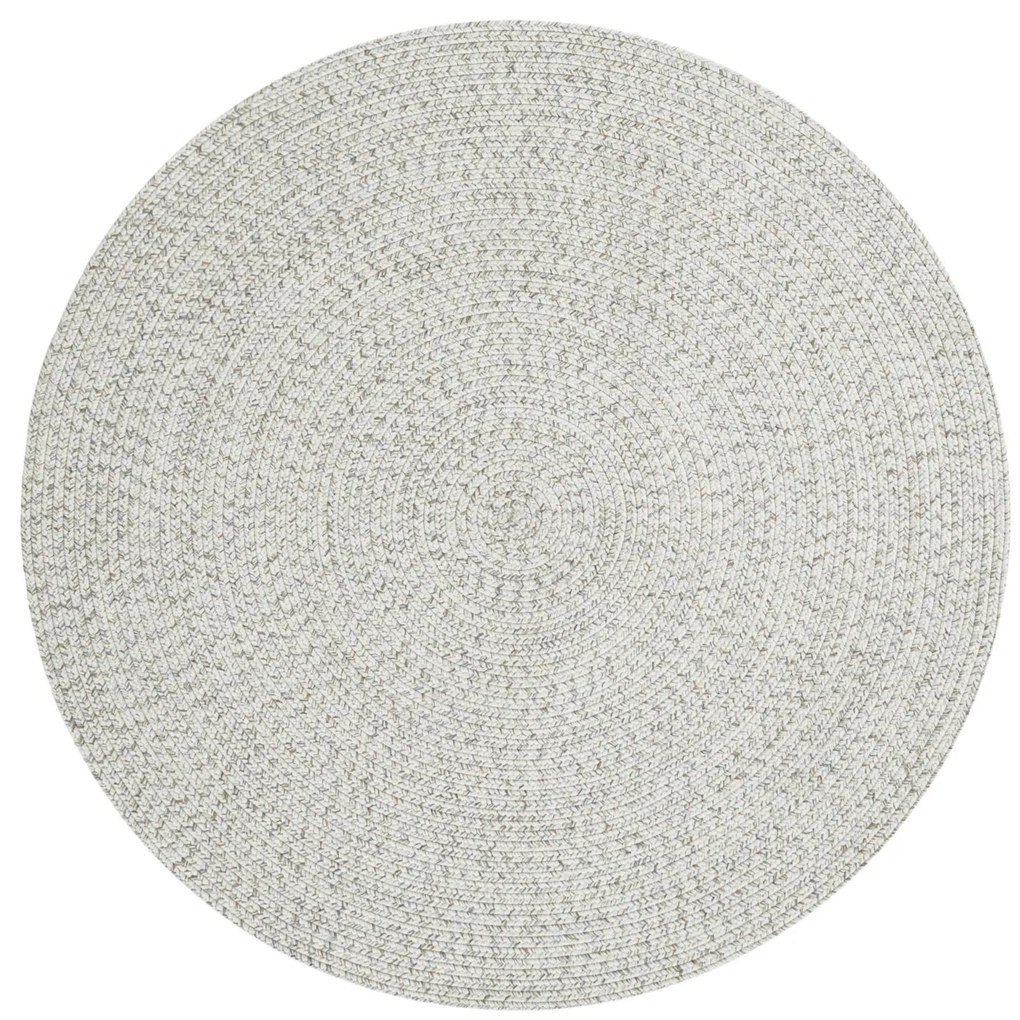 Hanse Home, Kusový koberec Braided 105553 Light Melange kruh – na ven i na doma, 150x150 (průměr) kruh, bílá, chodba / předsíň