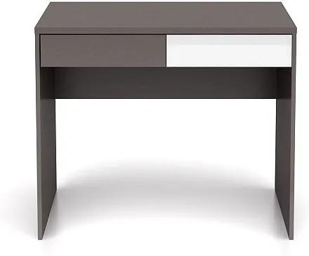 Psací stůl Fresco 2, LTD, šedý wolfram / bílý lesk, 90x76x59 cm
