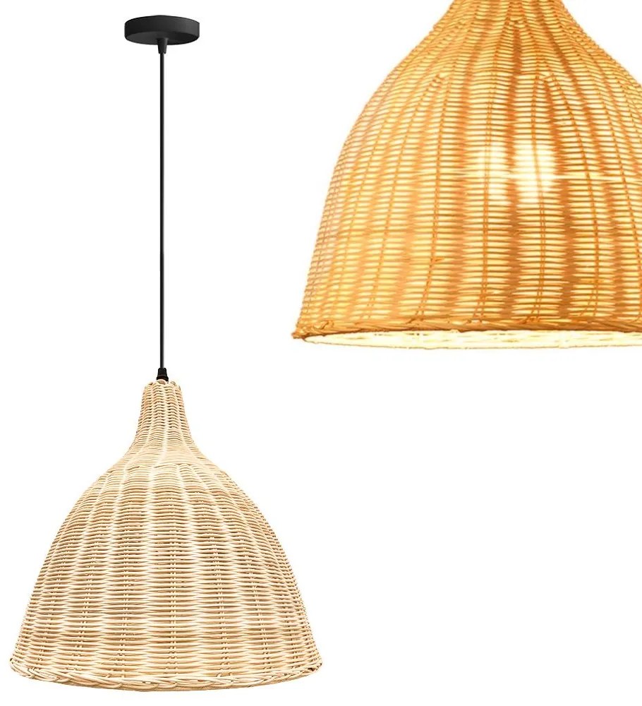 Toolight Natural, stropní závěsné svítidlo 1xE27 APP1647-1CP, přírodní hnědá, OSW-05115