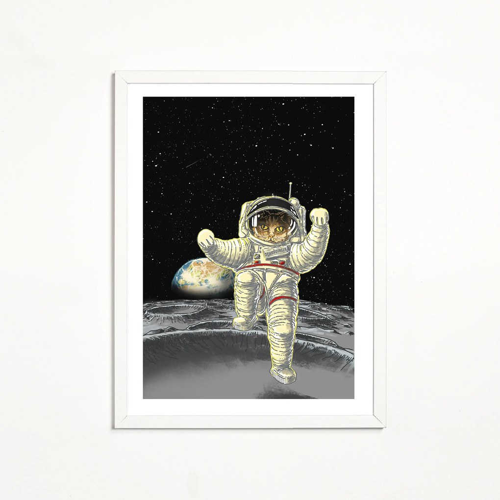 Michal Puhač | Schrödingerova kočka Rám: Bílý, Velikost: 70 x 50 cm