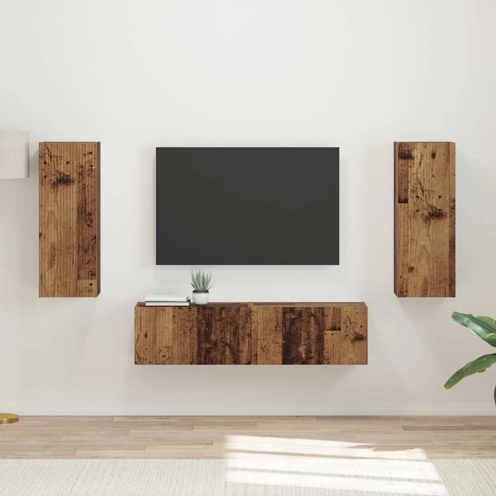 Sestava TV skříněk 2 ks Staré dřevo Kompozitní dřevo 3408977