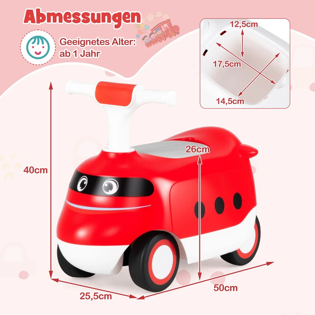Costway Posunovací auto pro batolata Pojízdné auto s klaksonem a úložným