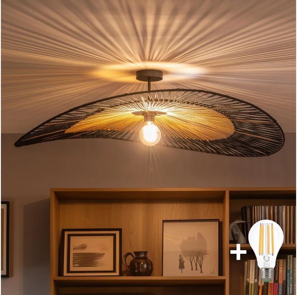 Brilagi - LED Přisazený lustr CERIA BOHO 1xE27/60W/230V pr. 100 cm černá/hnědá