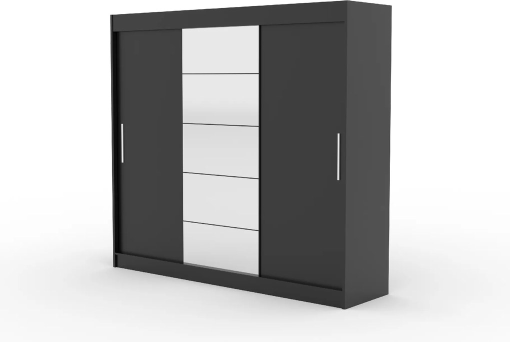 ADRK Furniture Posuvná skříň se zrcadlem ERWIN 235 SW-ERW-235-B