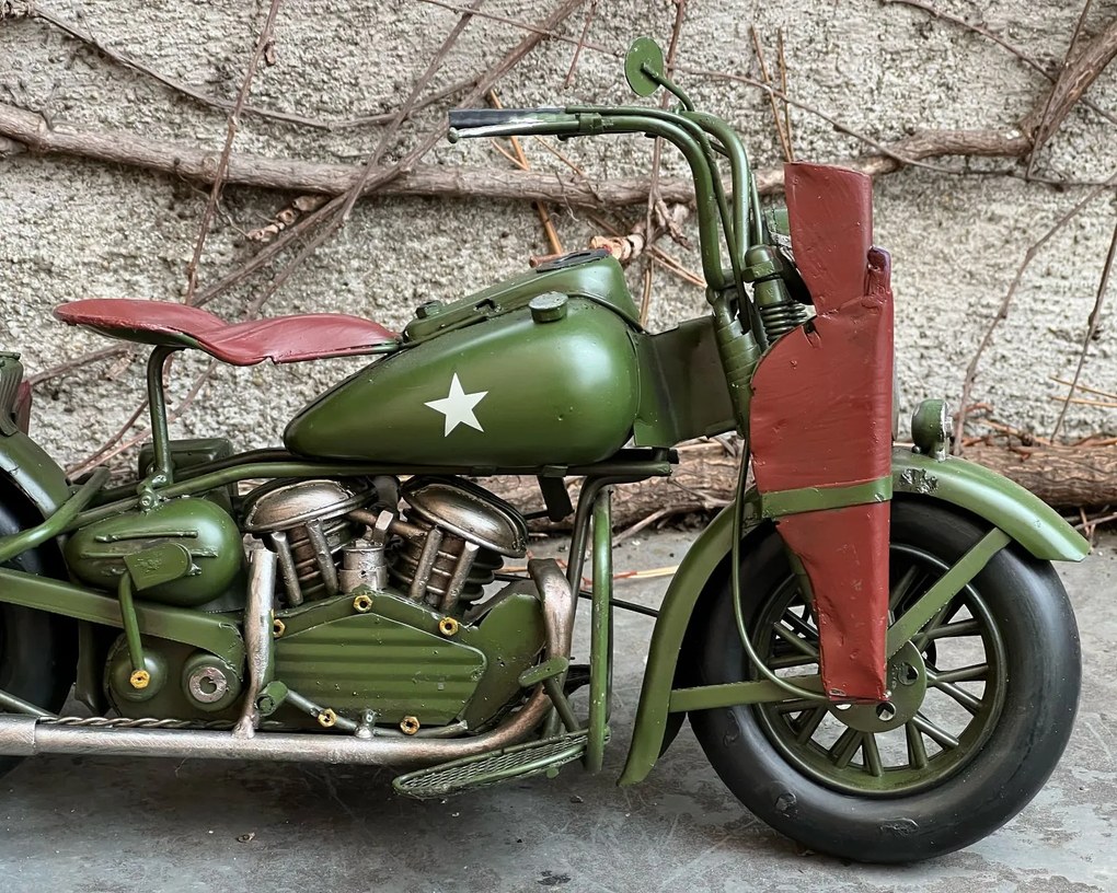 Plechový model - Vojenská motorka URAL