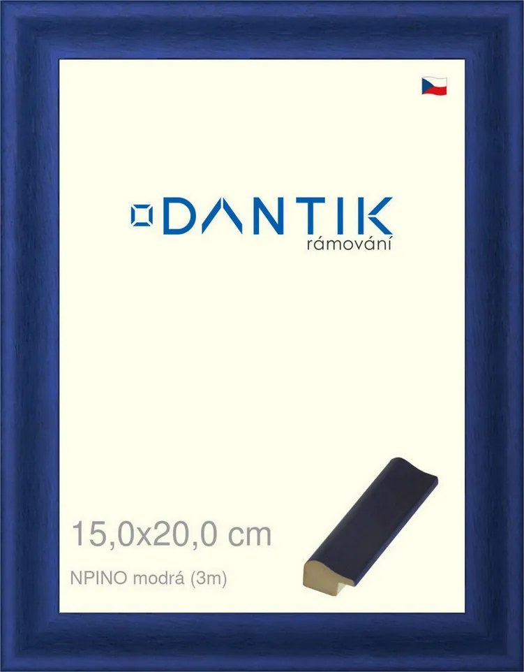 DANTIK rámeček 15x20 | NPINO modrá (Sklo Čiré)