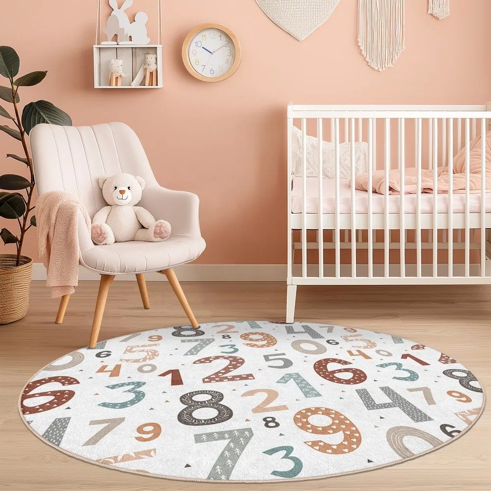 Pratelný dětský hrací koberec ø120 cm Happy Numbers – Mila Home