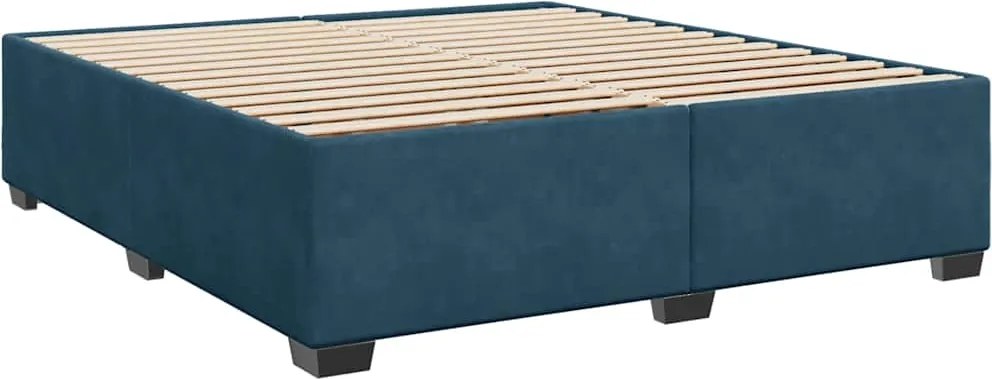 Box spring postel s matrací tmavě modrá 200x200 cm samet 3286400