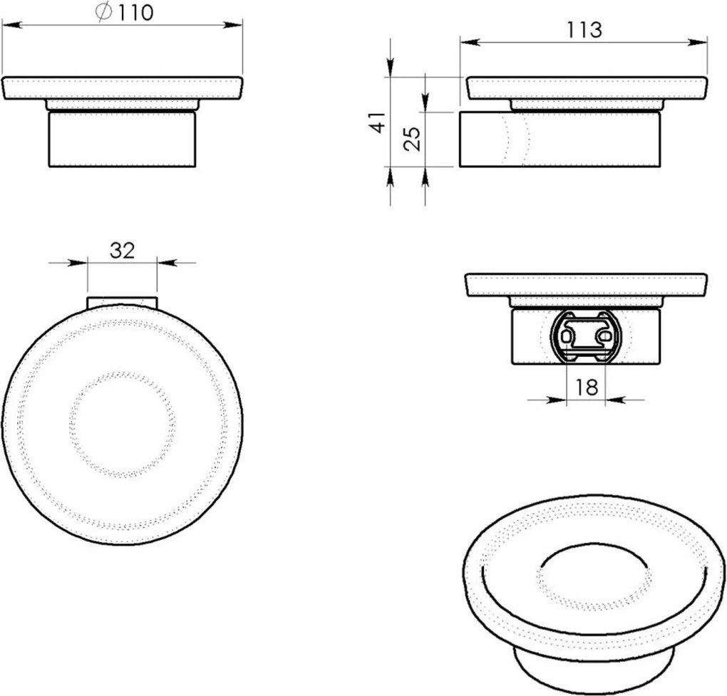Gedy Gedy, PIRENEI mýdlenka, chrom/mléčné sklo, PI1113