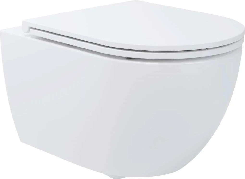 kielle Oudee - Závěsné WC se sedátkem Softclose, Vortex Rimless+, bílá 30102020-SET1