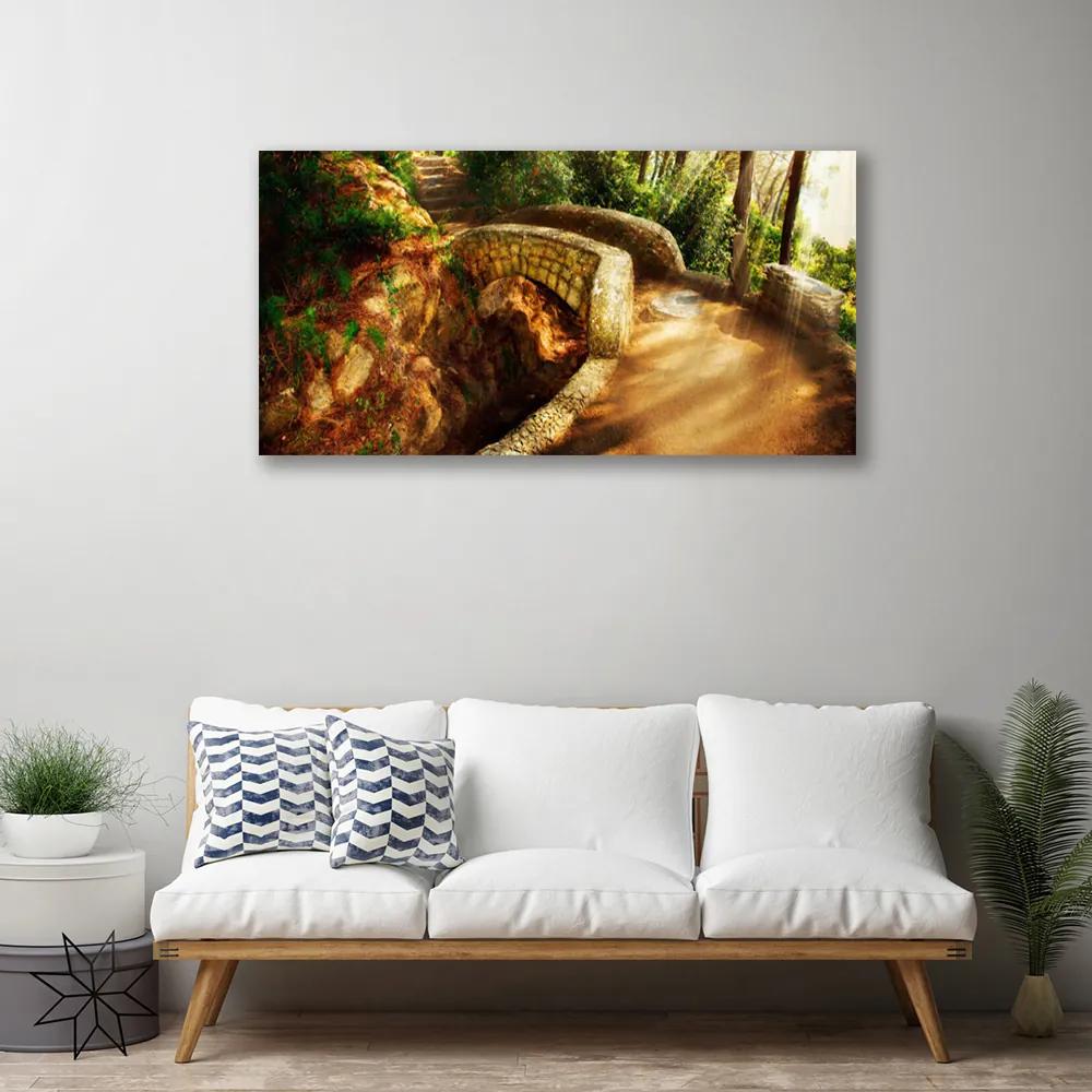 Obraz na plátně Most Stromy Architektura 100x50 cm
